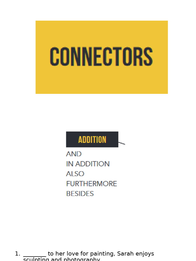 Connectors and Their Usage Examples | PDF
