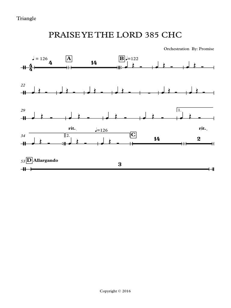 PRAISE YE THE LORD 385 CHC - Triangle | PDF