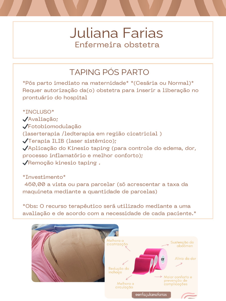 Valor do Taping Pós Parto | PDF