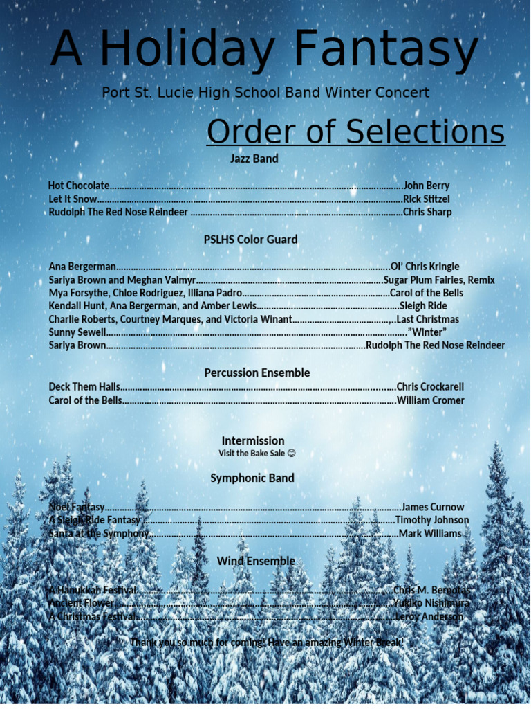 2022 Band Winter Concert | PDF