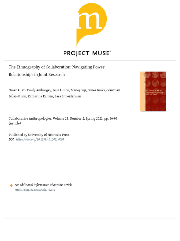 The Ethnography of Collaboration | PDF | Ethnography | Non Governmental Organization