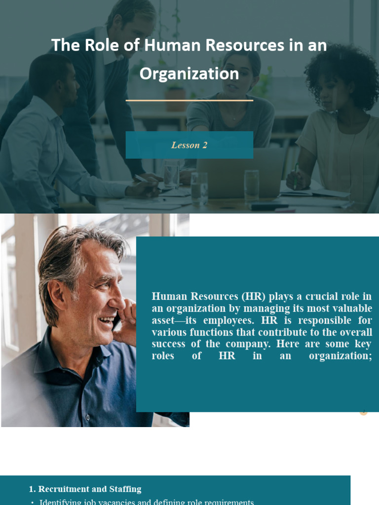 The Role of Human Resources in An Organization Lesson 2 | PDF | Human ...