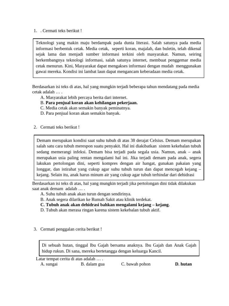 Jawaban Latihan BI Final | PDF