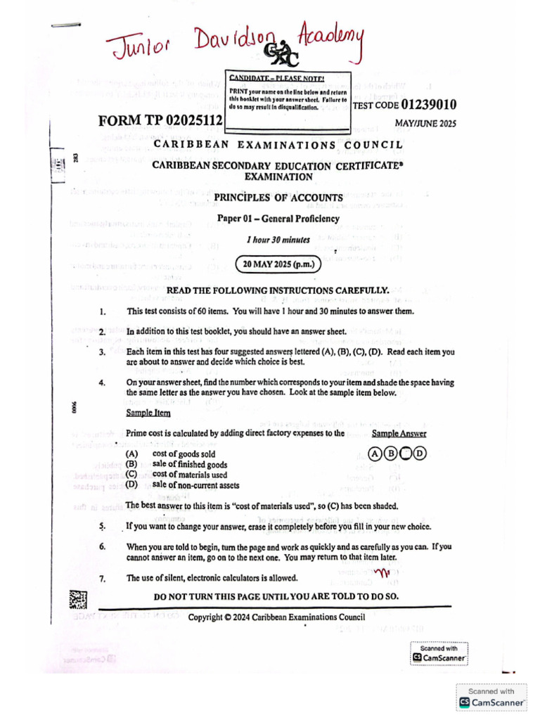 Poa Paper 1 2025 | PDF