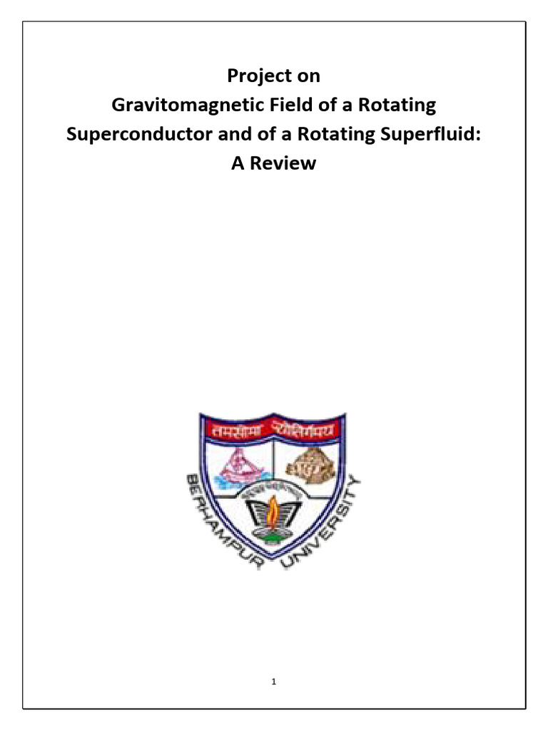 Review On Gravitomagnetic Field of Rotating Super Conductor and | PDF ...