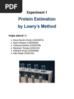 Lowry Method for Protein Estimation | PDF | Chemistry | Chemical Substances