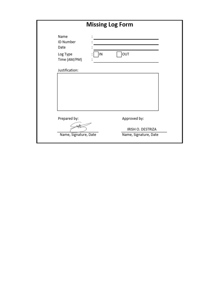 DTR Manual Log Template | PDF
