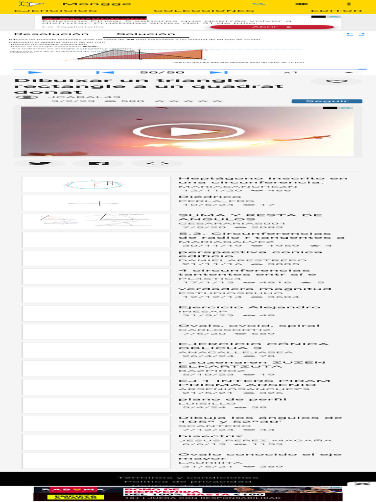 Ejercicio Dibuixar Un Triangle Rectangle a Un Quadrat Donat | PDF | Geometría Elemental ...