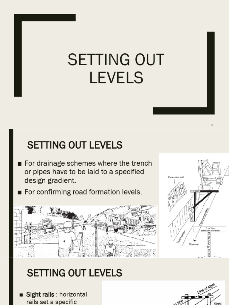Setting Out Levels for Drainage and Embankments | PDF | Sanitary Sewer