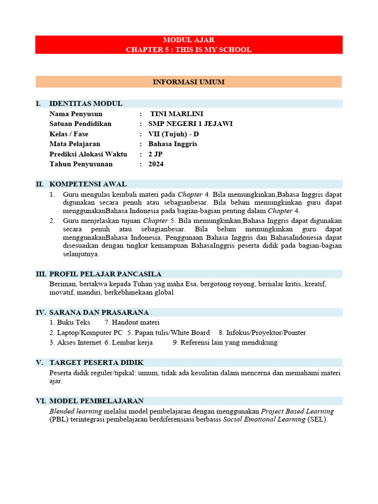Modul Ajar Tini | PDF