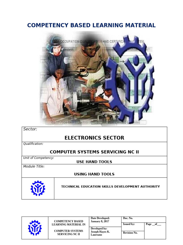 COMMON CBLM 5 - Use Hand Tools | PDF | Soldering | Screw