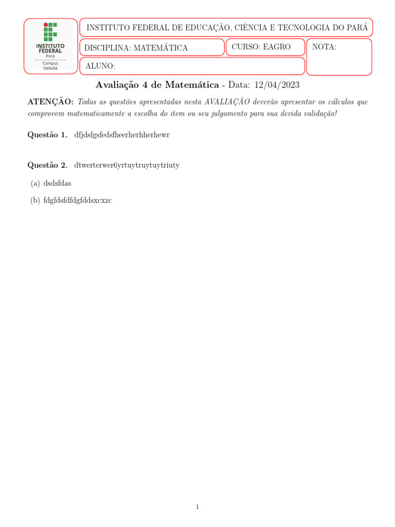 template-provas | PDF