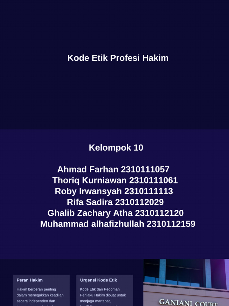 Makalah Kode Etik Profesi Hakim | PDF