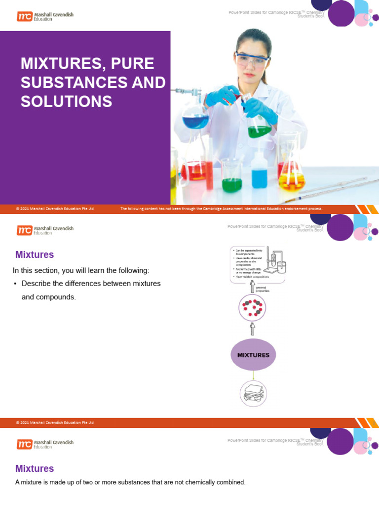 Mixtures and Solutions in Chemistry | PDF | Melting Point | Chemical ...