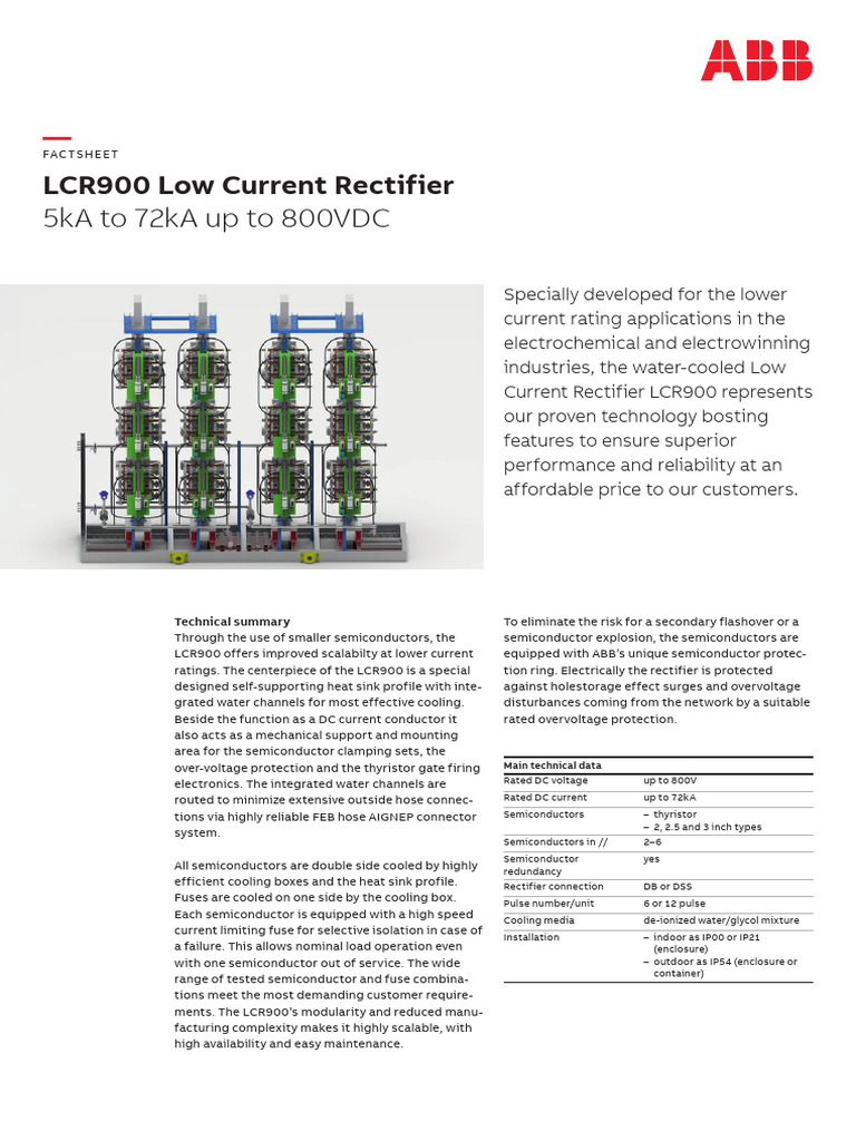 LCR900 Factsheet 250228 Final 250228 | PDF | Rectifier | Fuse (Electrical)