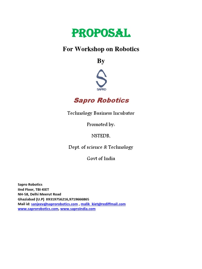 Proposal: For Workshop On Robotics by | PDF | Embedded System | Matlab