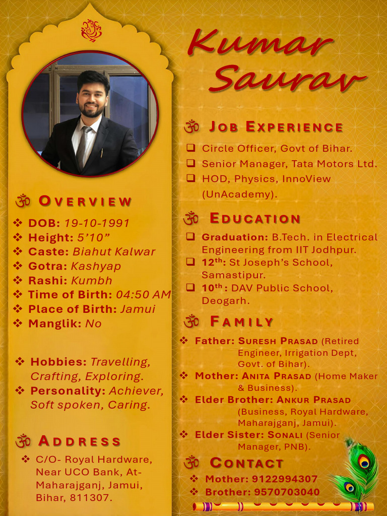 Biodata Saurav | PDF