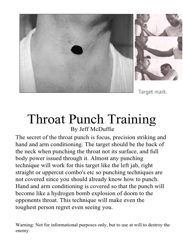 Throat Punch Training Techniques | PDF
