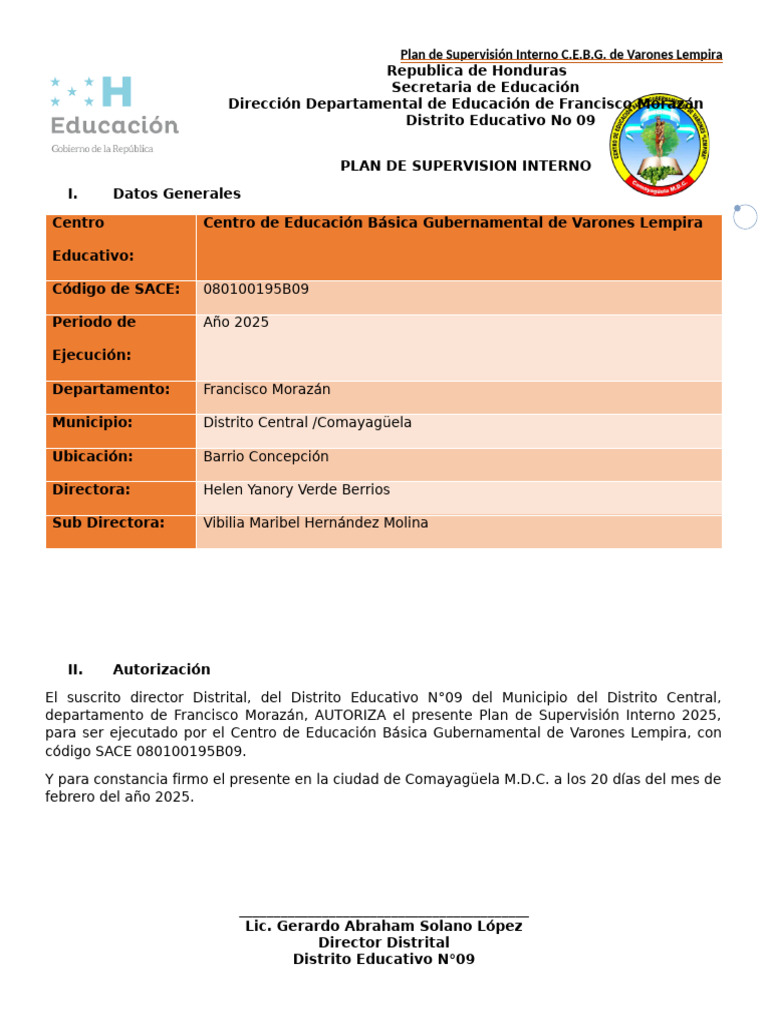 Plan de Supervision 2025 | PDF | Enseñando | Evaluación