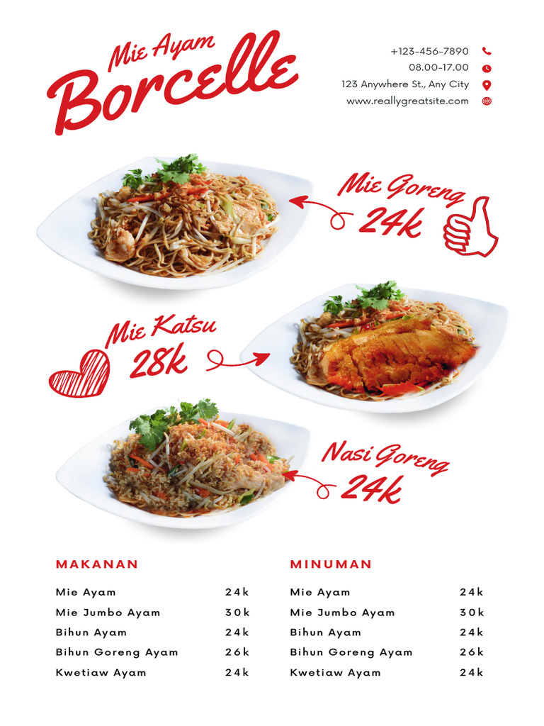 Menu Restoran Mie Ayam | PDF