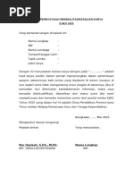 Template Surat Pernyataan Orisinalitas Karya | PDF