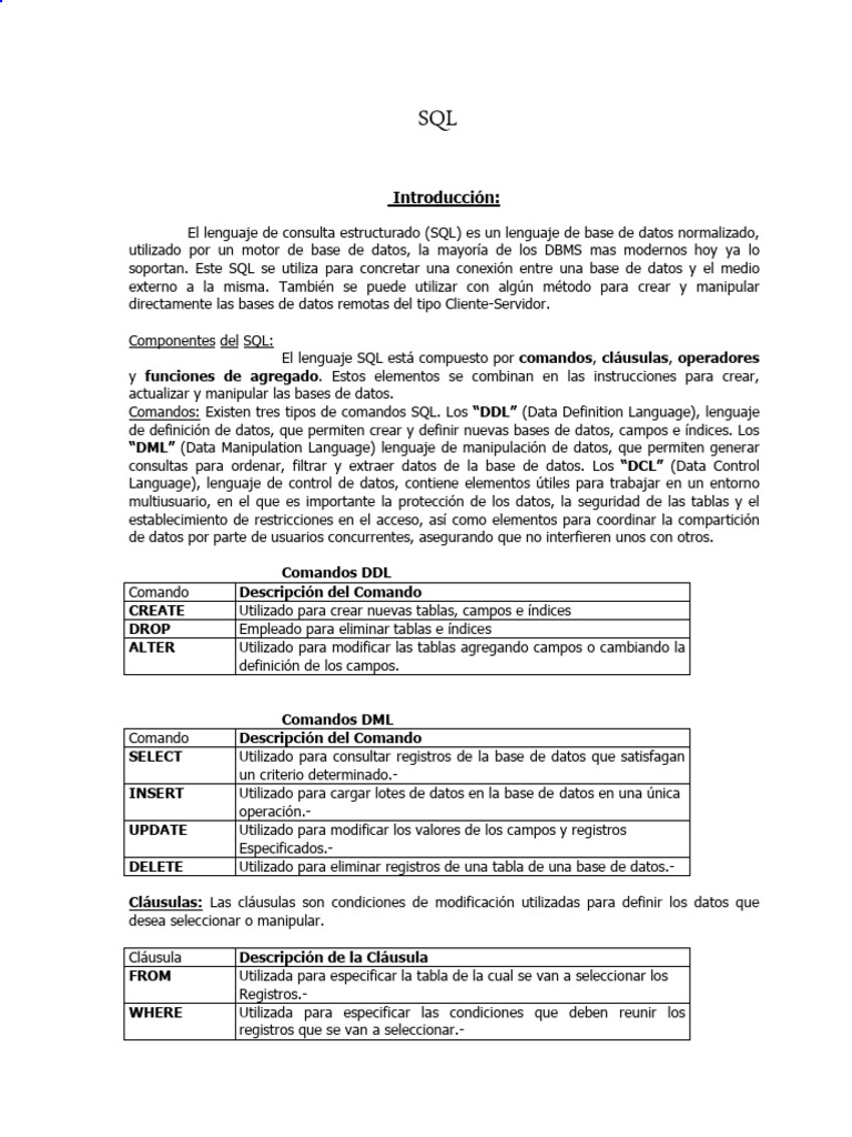 Unidad 4 - SQL | PDF | SQL | Bases de datos