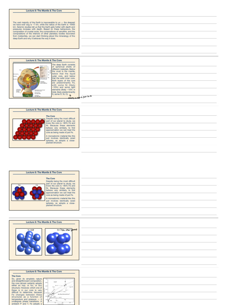 Lecture8 SlideHandout | PDF | Planetary Core | Earth