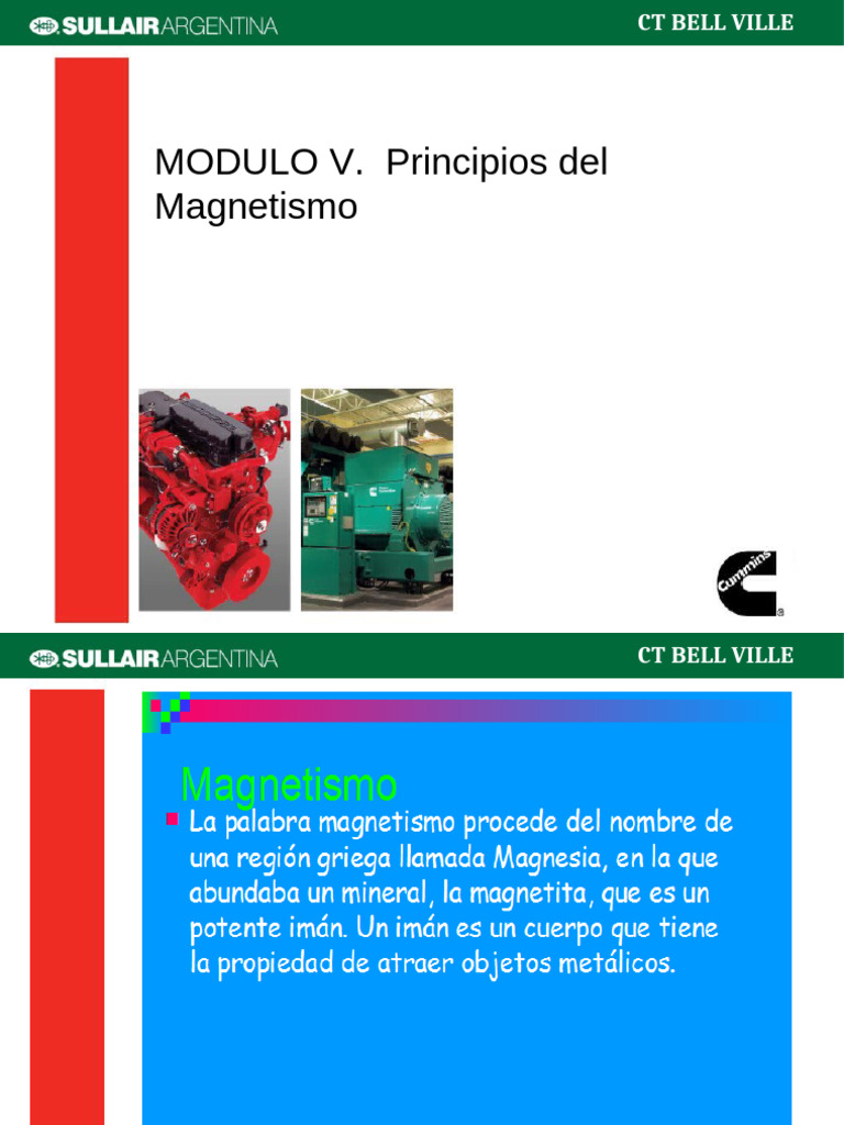 Presentación capacitacion electrotecnia2 CT Bell Ville | PDF | Campo magnético | Imán