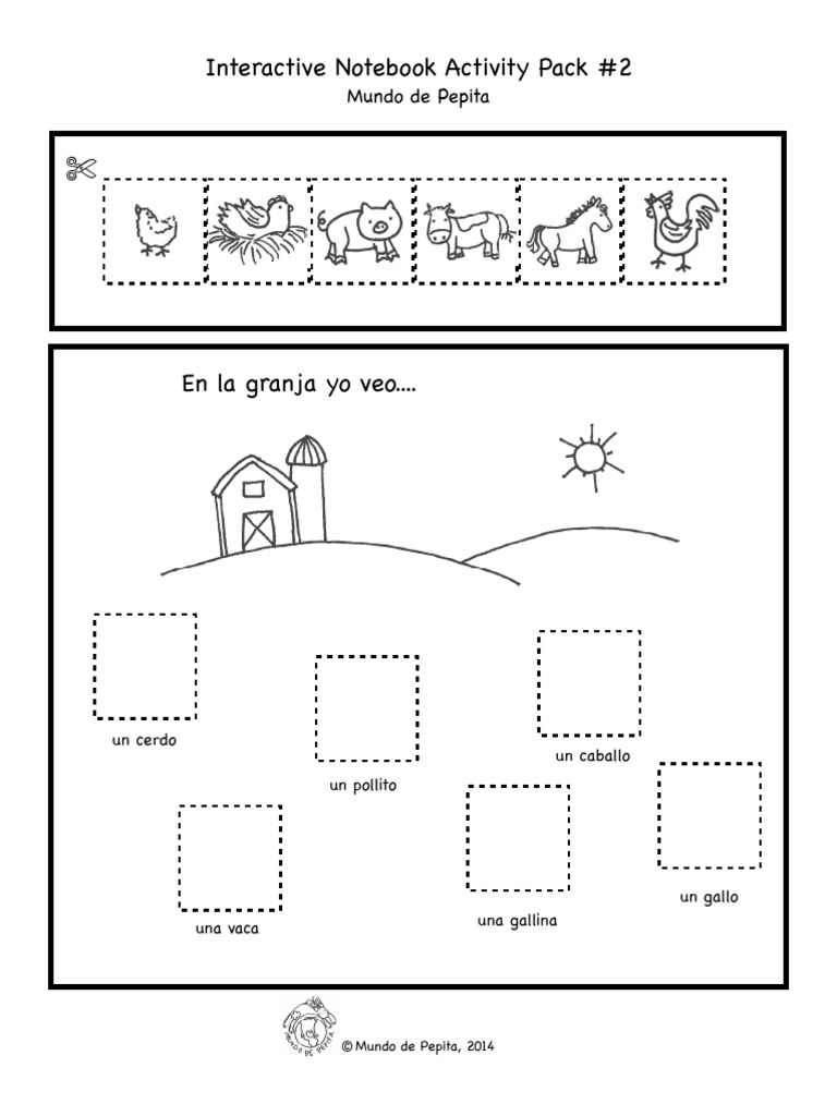 Interactive Notebook 2 Activity Pages Spanish Printable Activities ...