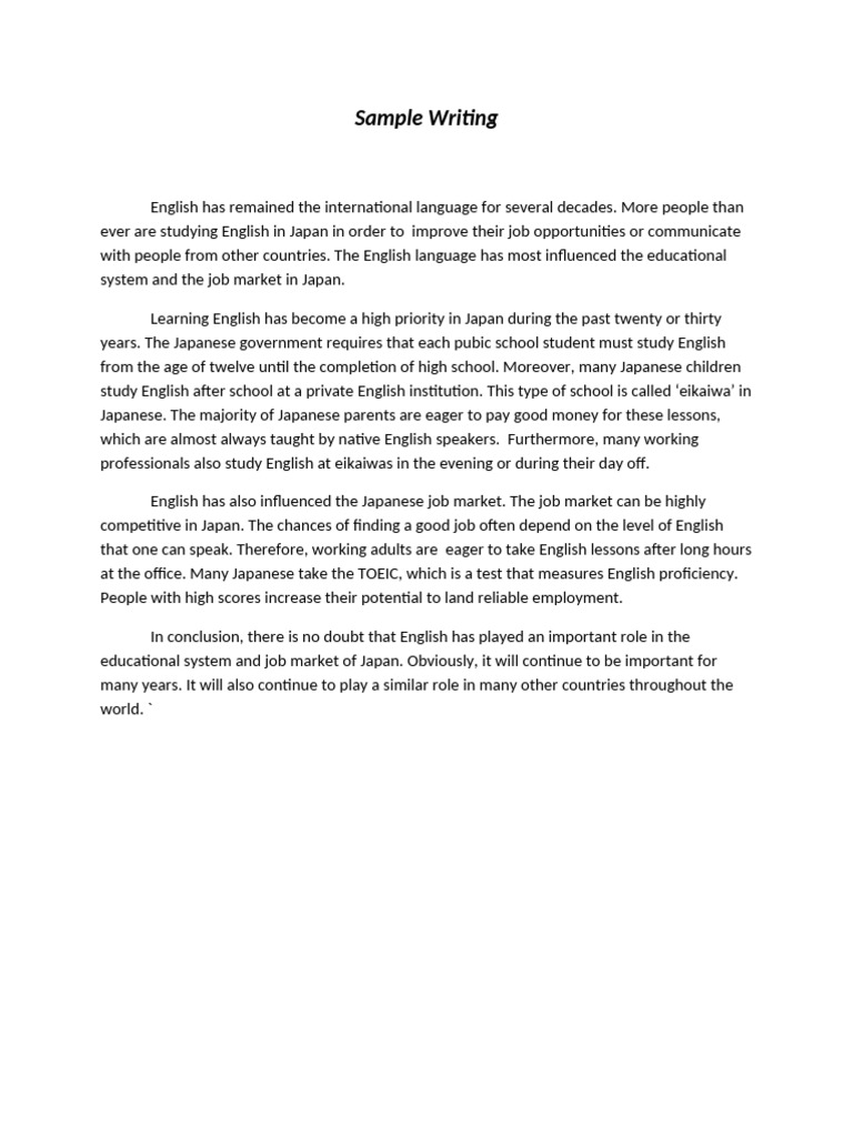 Sample Writing F1 Pdf