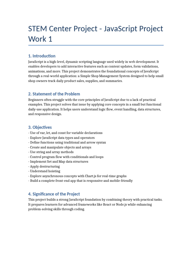 STEM Shop Management Report | PDF | Java Script | Computer Engineering