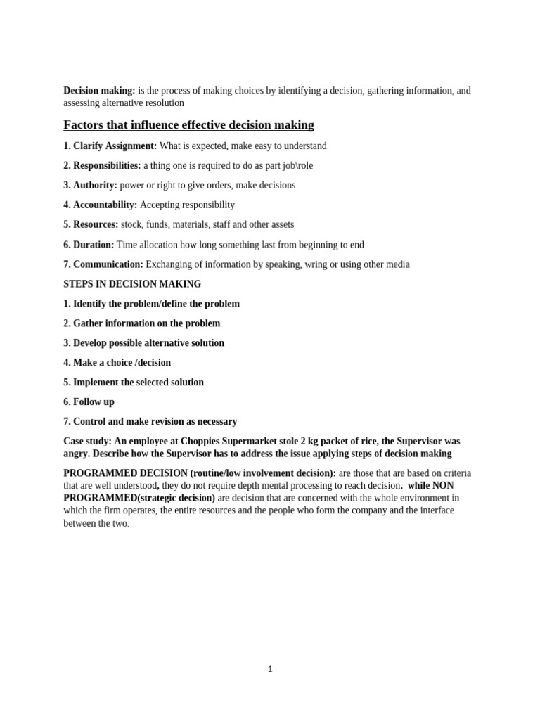 Effective RAD Decision Making Steps | PDF