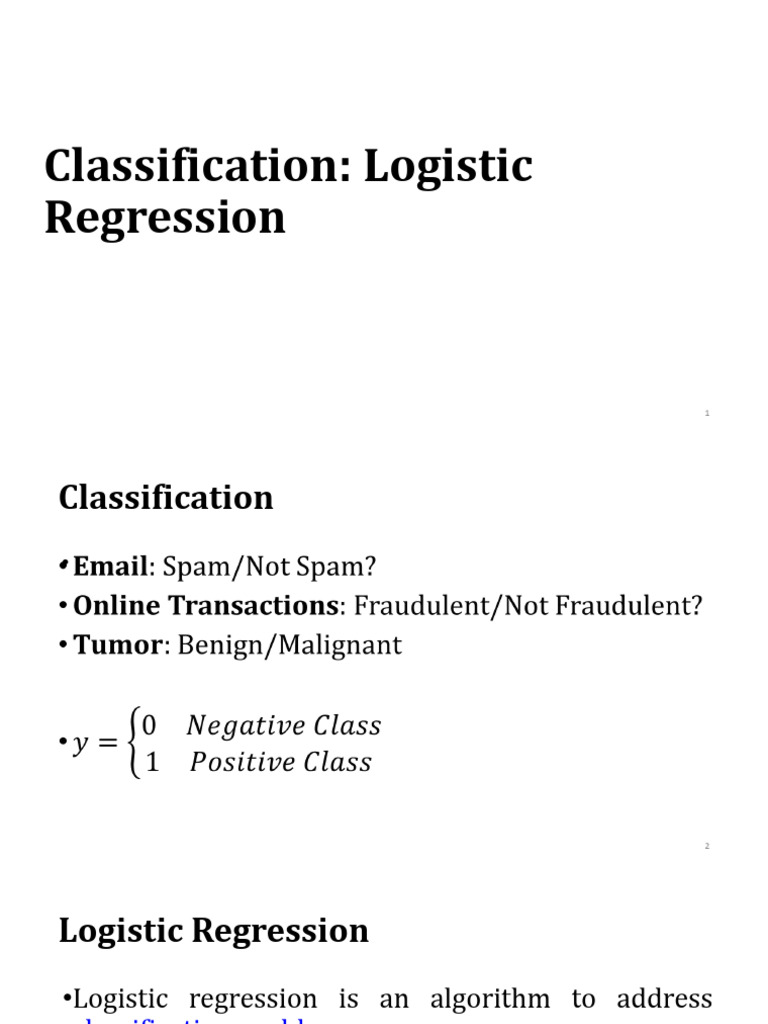 04 Logistic Regression.pptx | PDF