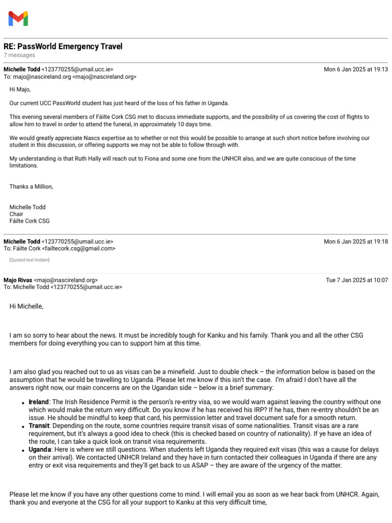 Gmail - RE - PassWorld Emergency Travel | PDF