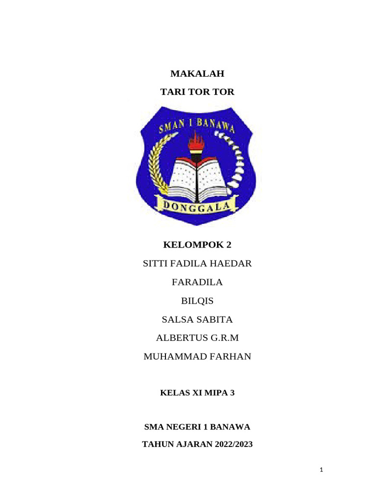 Makalah Tari Tor Tor | PDF
