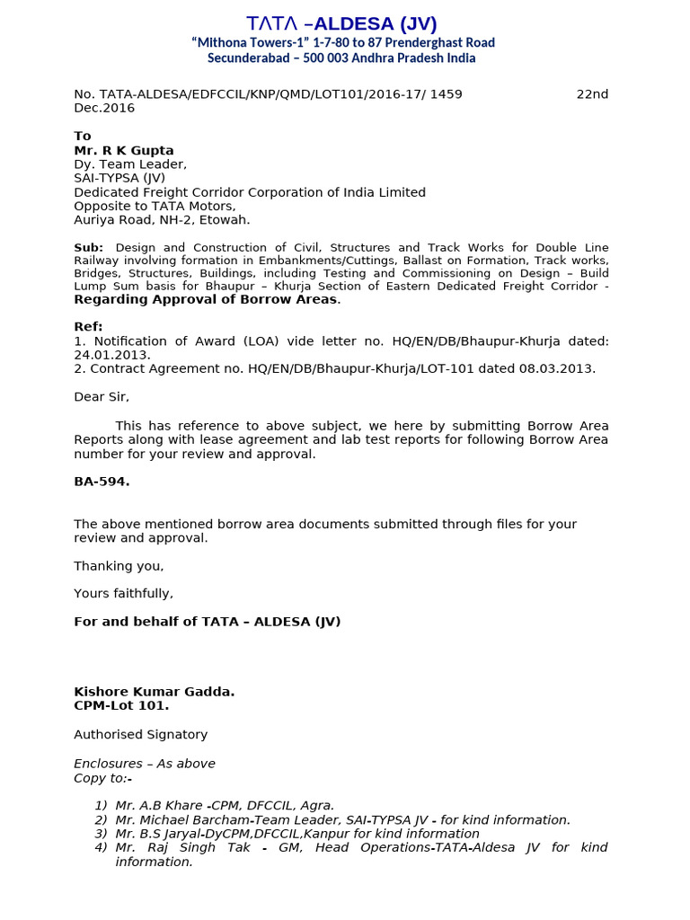 Approval Request for Borrow Area Reports | PDF