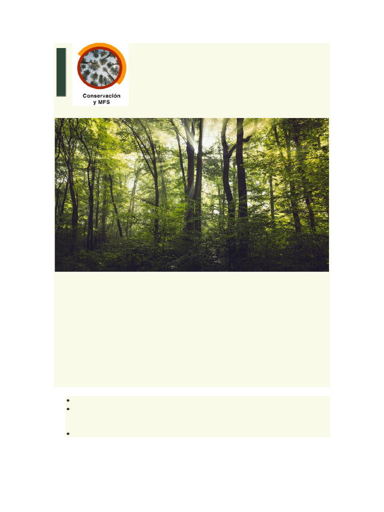 Conservación y Manejo Forestal Sostenible | PDF