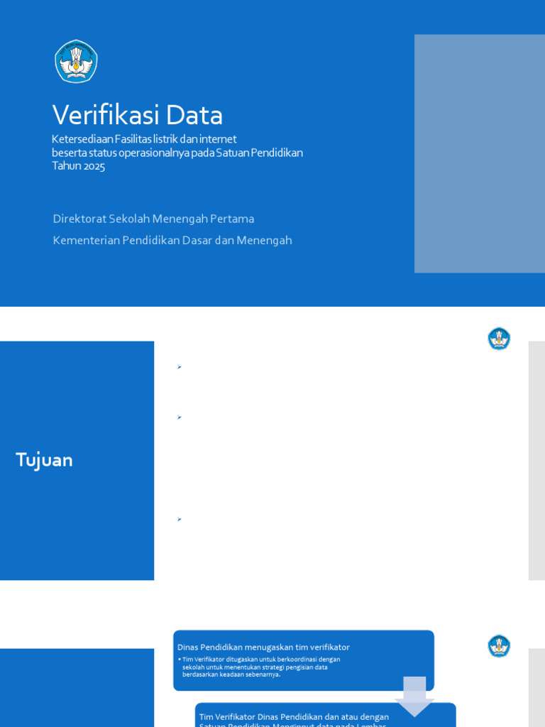 Langkah Verifikasi Data Internet Dan Listrik Jenjang SMP | PDF