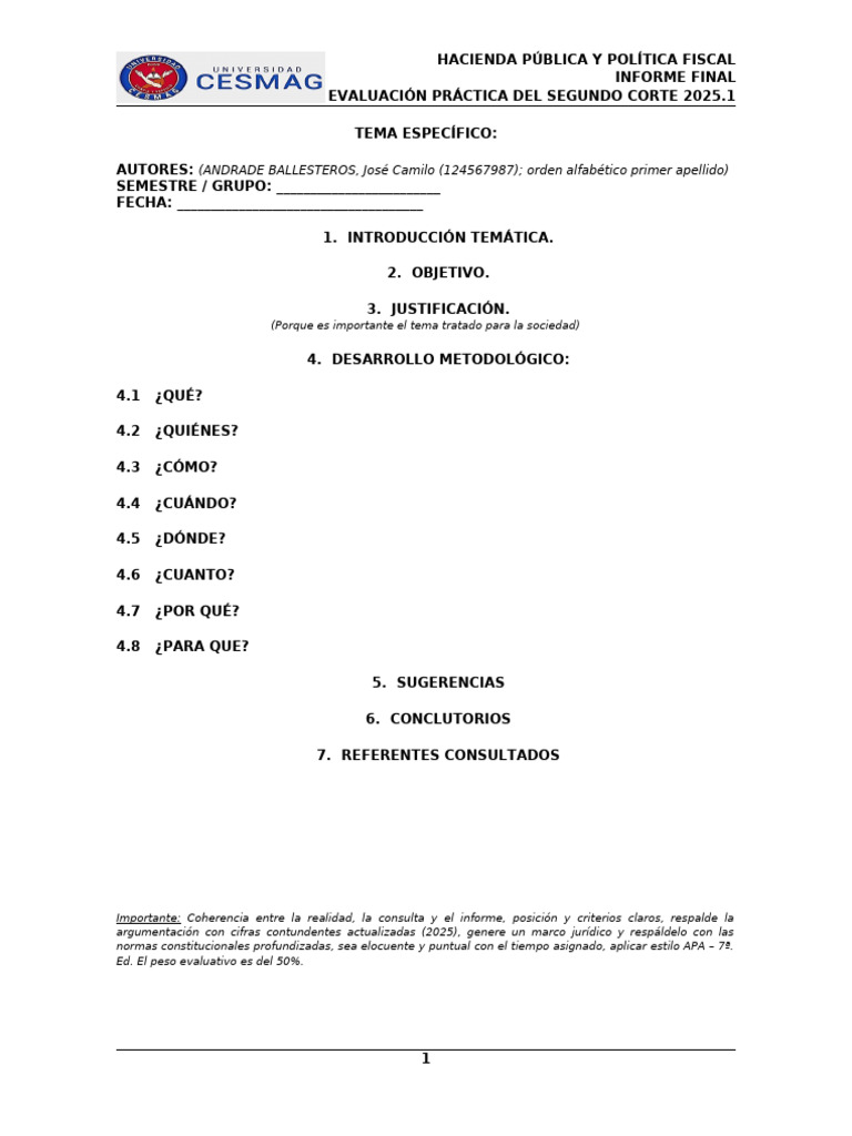 Plantilla - Informe Final | PDF