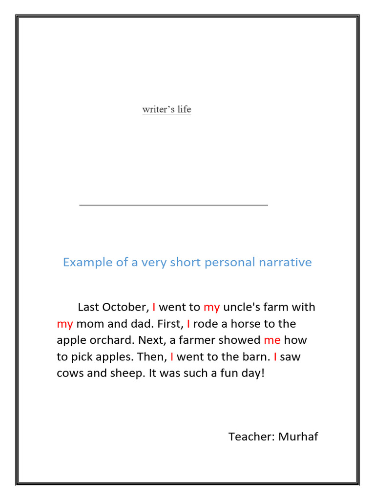 Personal Narrative | PDF