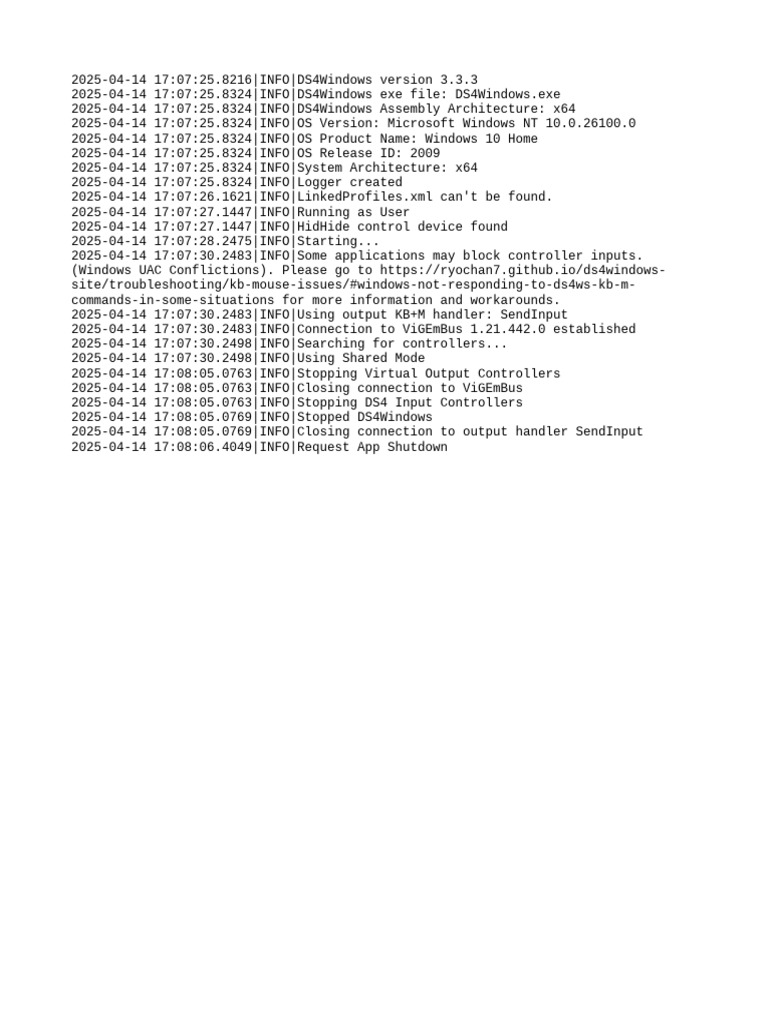 Ds4windows Log | PDF
