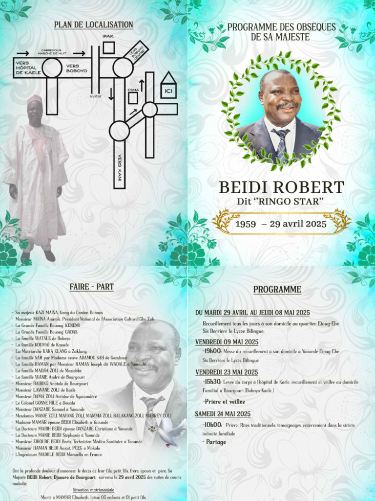 Programme Deuil Sa Majesté BEIDI Robert | PDF