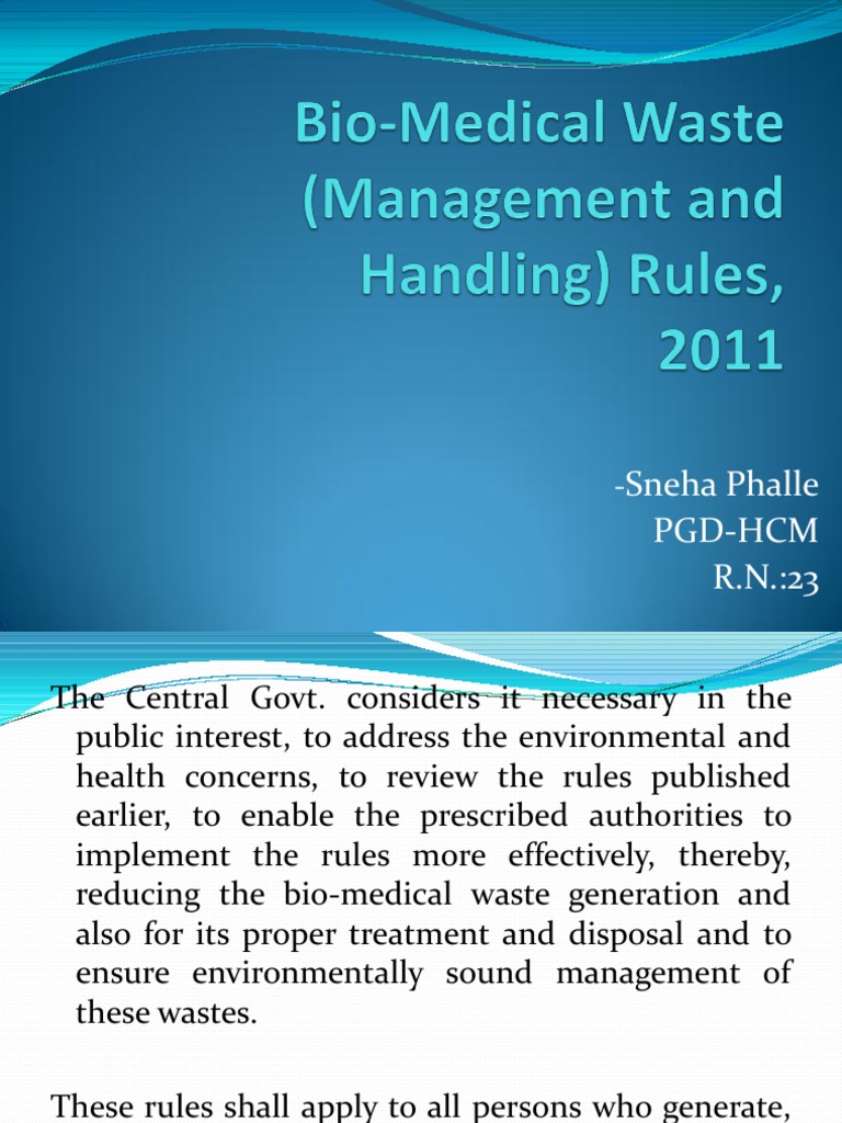 Bio Medical Waste | PDF | Waste Management | Waste