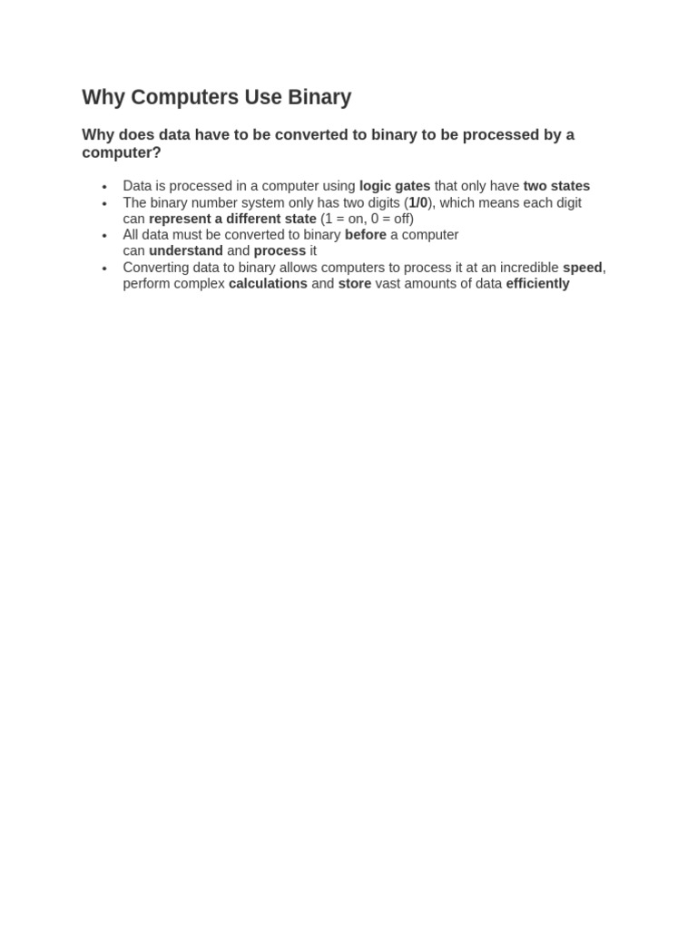 Why Computers Use Binary | PDF