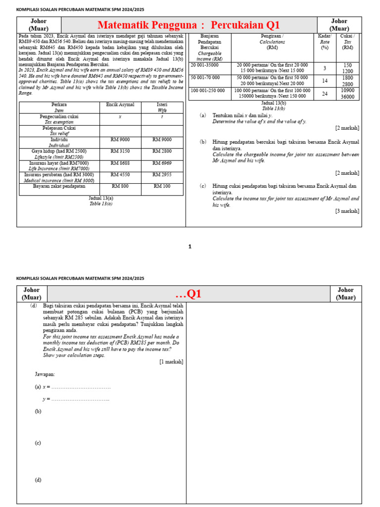 F5 4. Matematik Pengguna Percukaian New | PDF