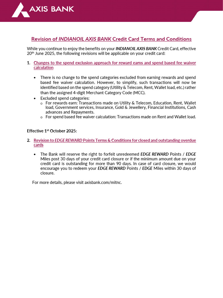 Terms and Conditions For Iocl Credit Card | PDF