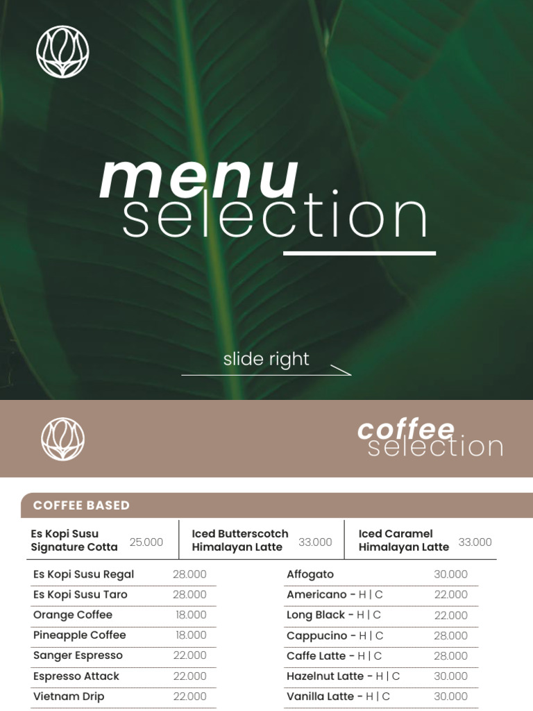 Cotta Coffee Menu and Prices | PDF | Foods | Cuisine