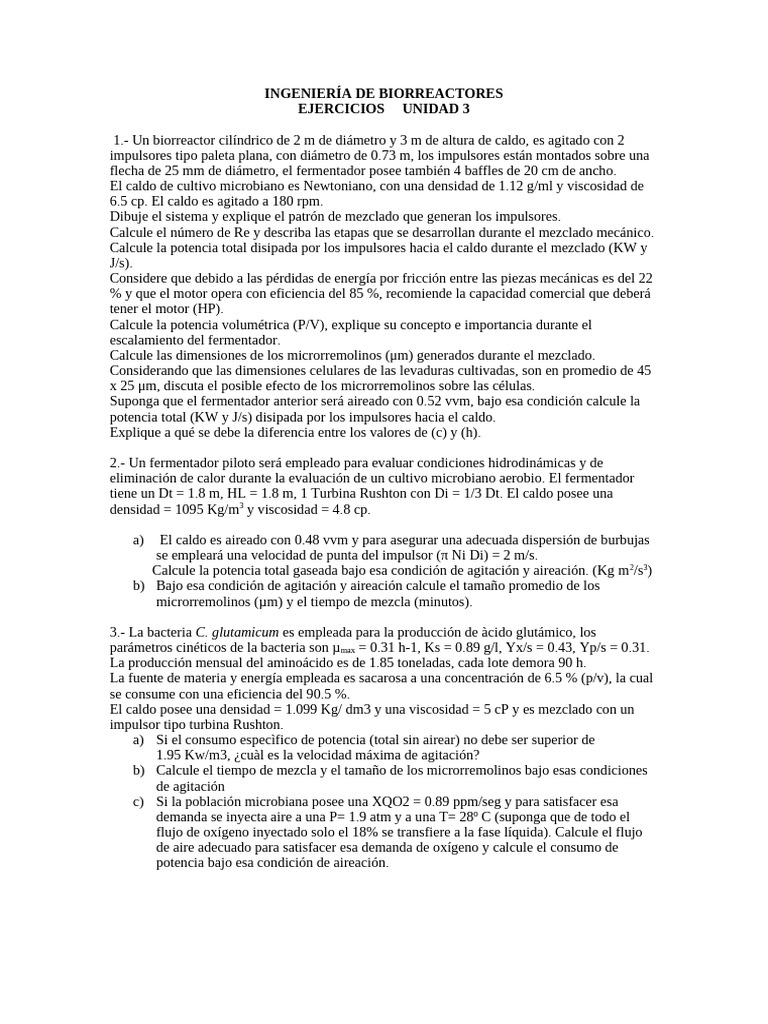 Ejercicios U3 | PDF | Química