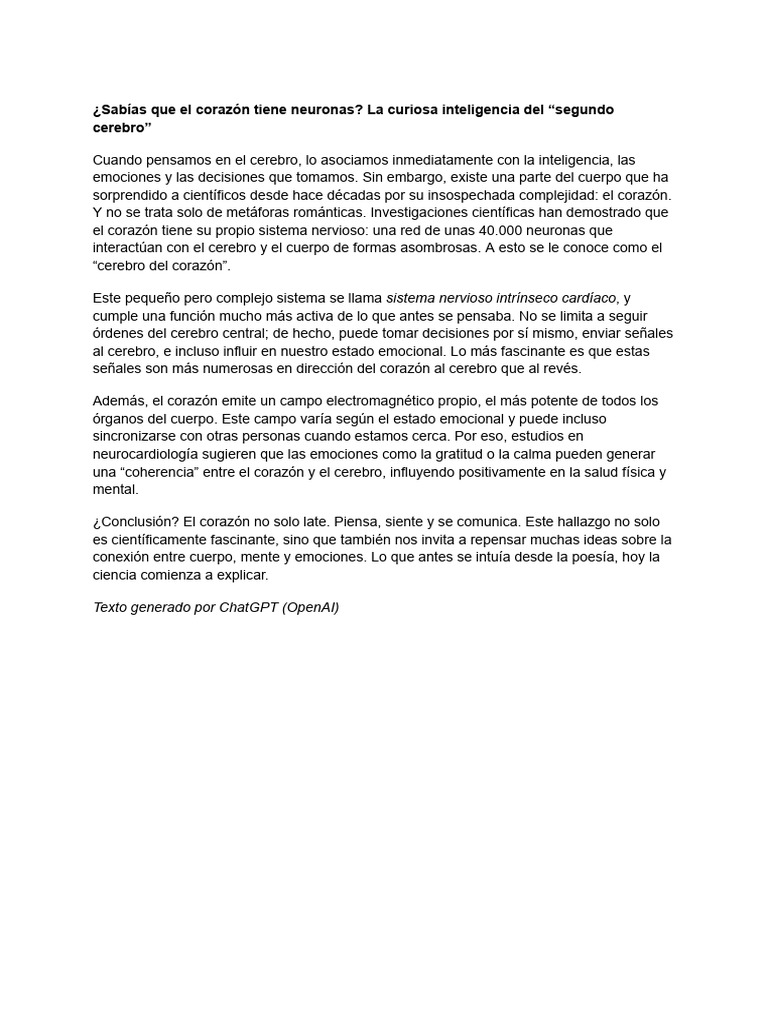 Neuronas Corazon | PDF