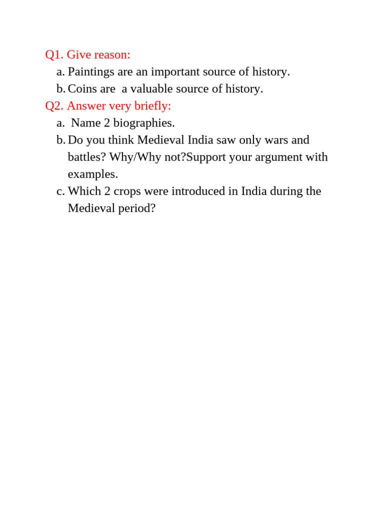 Q1. Give Reason | PDF